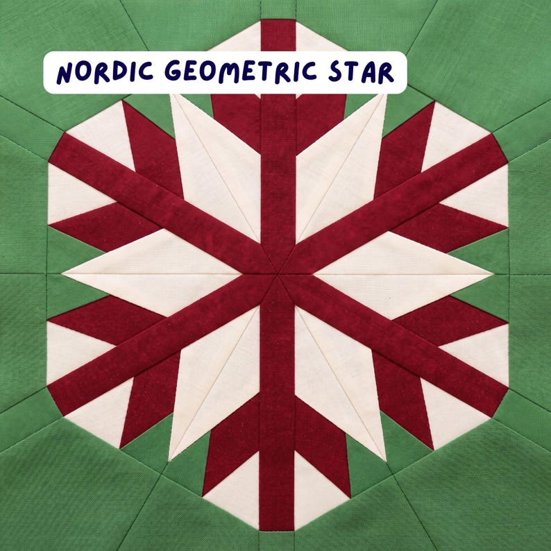 Nordic Star Snowflake Quilt Pattern Bundle Modern FPP Foundation Paper ...