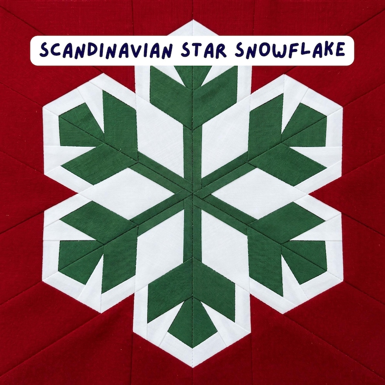 Nordic Star Snowflake Quilt Pattern Bundle Modern FPP Foundation Paper ...