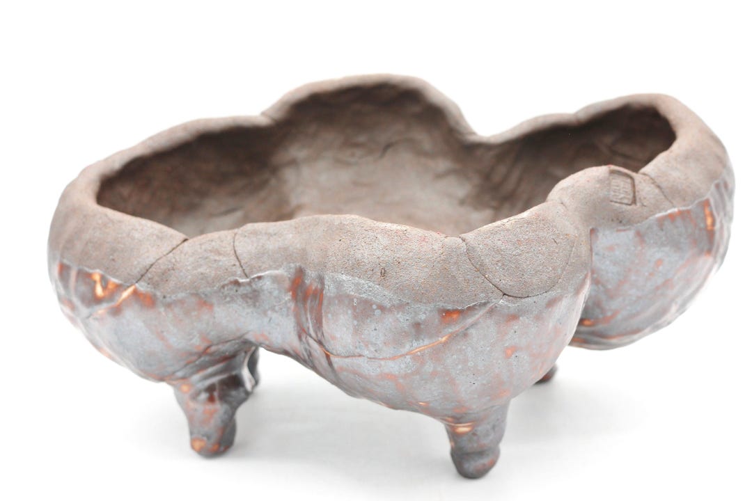Handbuilt Choco Planter: Dark Brown Clay Footed Succulent Pot - Etsy