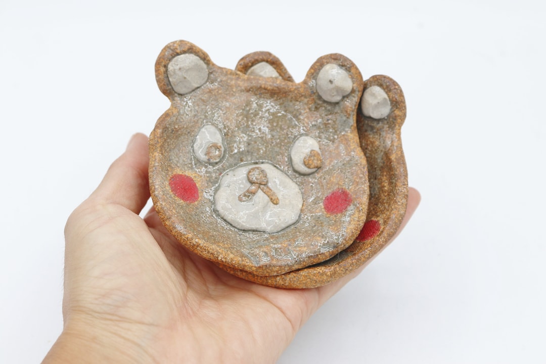 Ceramic Bear Plate, Small Bear Dish, Trinket Dish, Ring Dish Bear ...