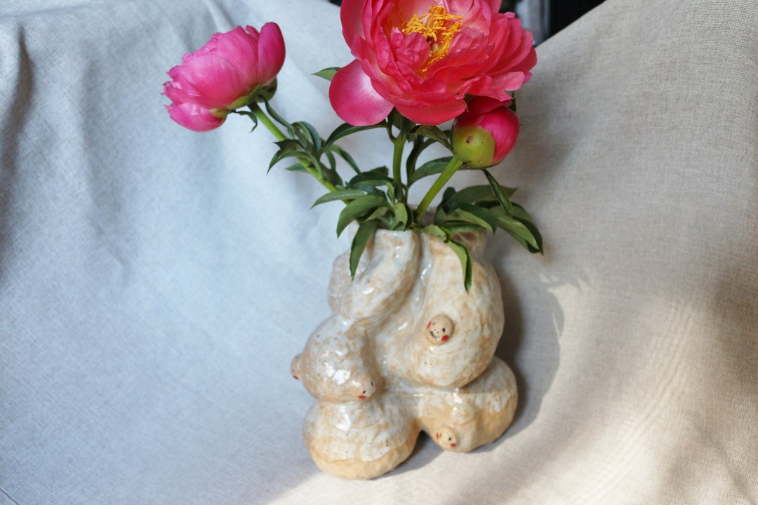 Handbuilt Ceramic Face Vase: Large Monster Vase, Made in USA - Etsy