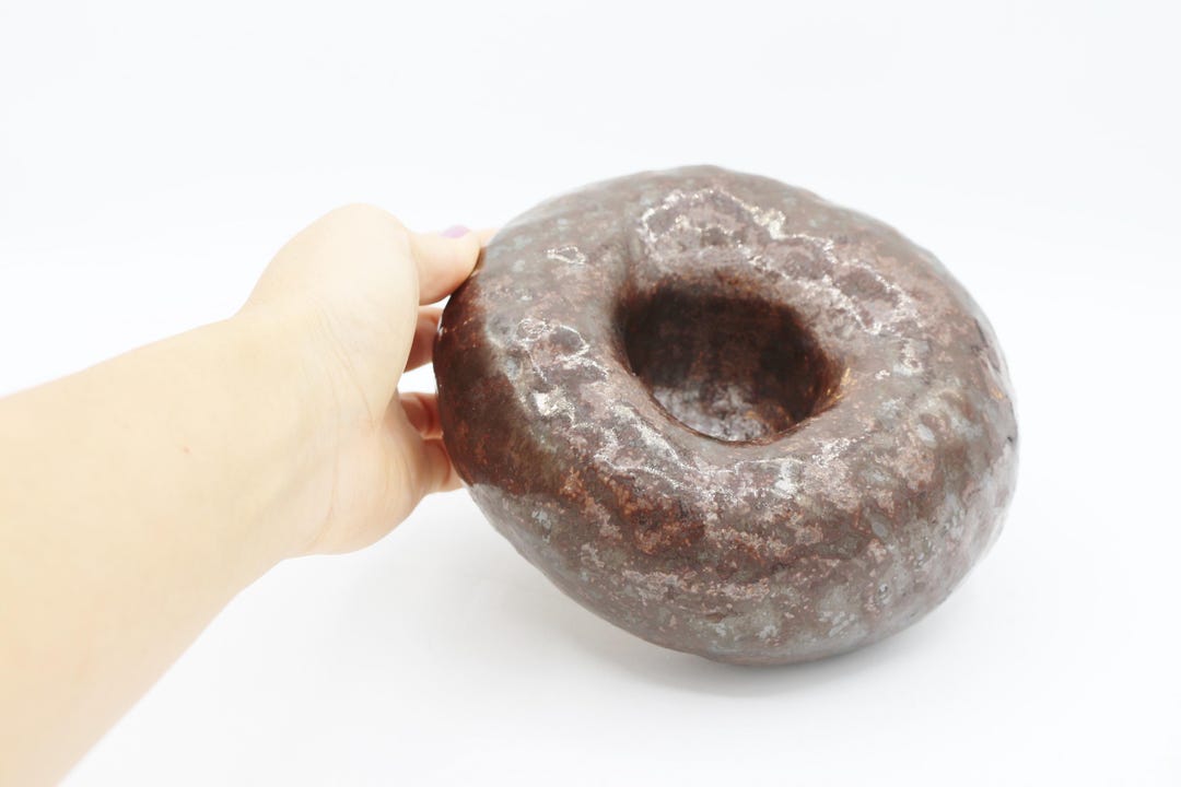 Black Donut Planter Pot: Space Shimmer Ceramic, Made in USA - Etsy