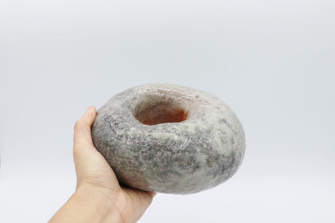 Soda Fired Donut Planter Pot Indoor,planter Drainage,ceramic Planter ...