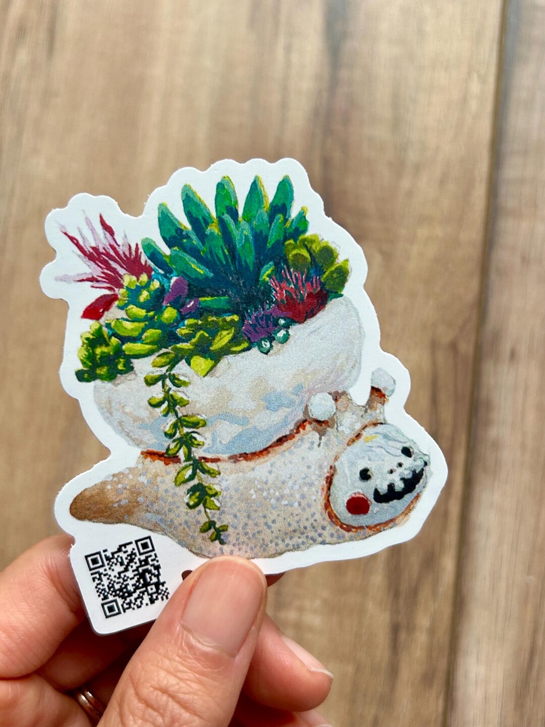 Snail Succulent Sticker: Waterproof Vinyl Plant Lover Gift - Etsy