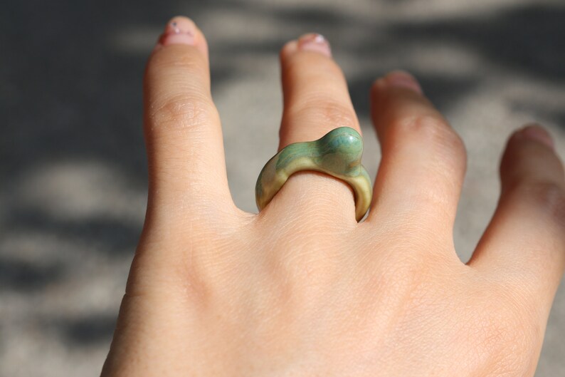 Handmade Ceramic Ring Light Sky Blue Ceramic Ring Size 4 | Etsy