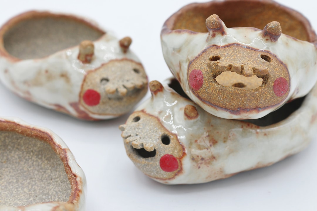 Slug Planter,head Planter, Ceramic Pot Handmade, Kodama Planter Pot ...