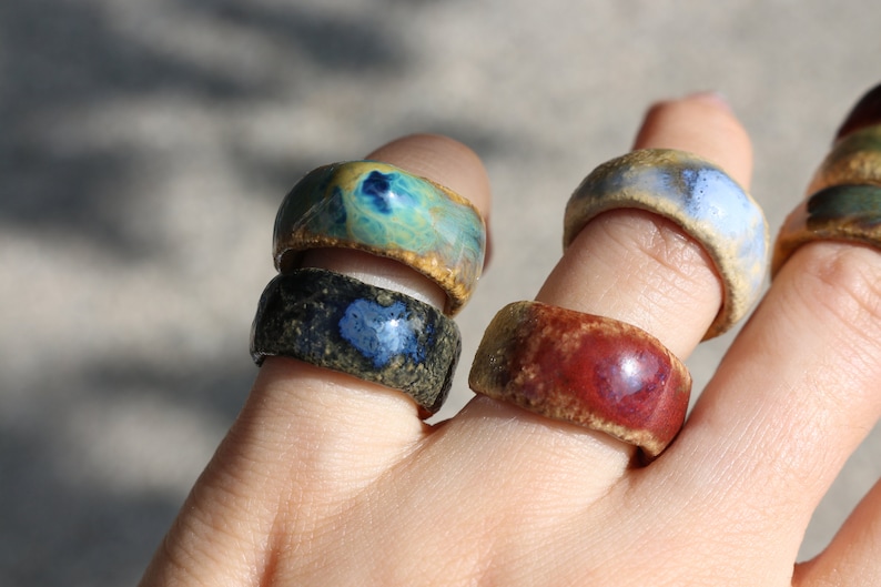 Handmade Ceramic Ring: Light Sky Blue Porcelain Band, Size 4.5 - Etsy