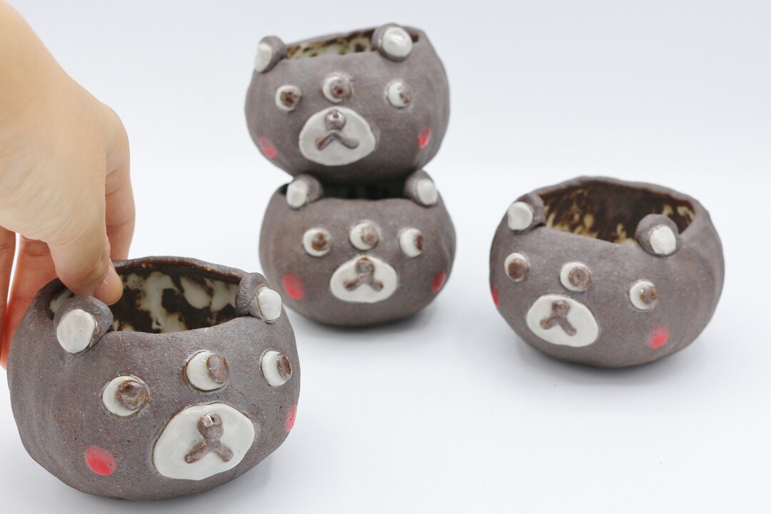 Handmade Ceramic Bear Planter Pot: Indoor Succulent Planter, USA Made ...