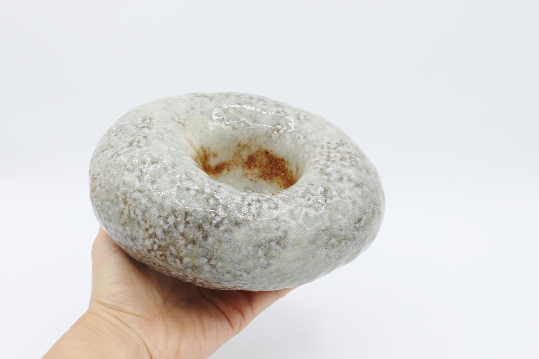Soda Fired Donut Planter Pot Indoor,planter Drainage,ceramic Planter ...