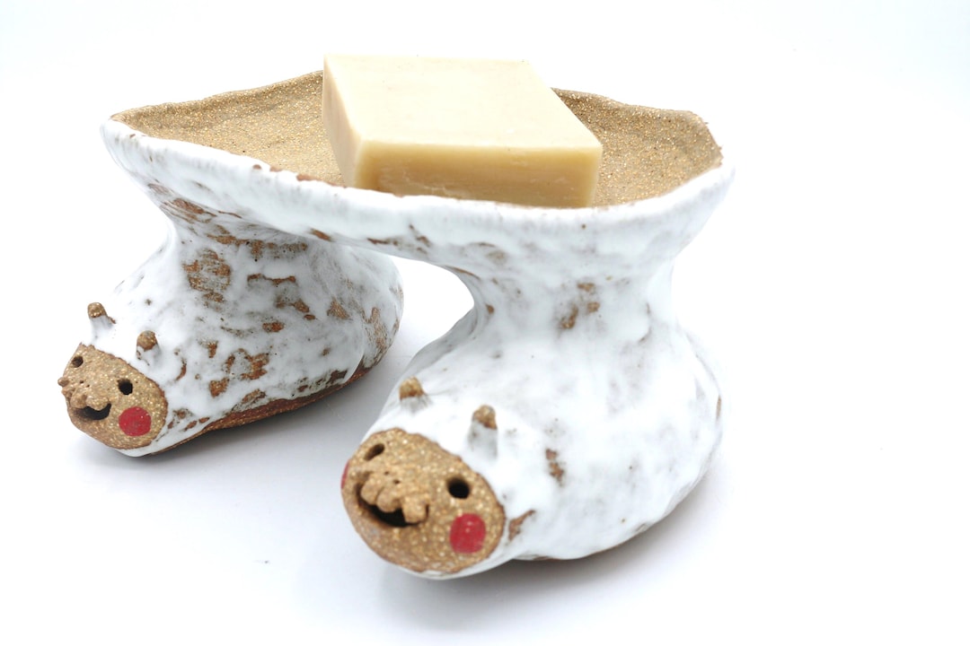 Ceramic Snail Soap Dish: Handmade Kitchen Sponge Holder, Studio Ghibli ...