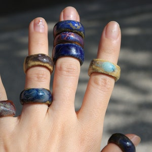 Handmade Ceramic Ring, Light Sky Blue Ceramic Ring, Size 4 Porcelain ...