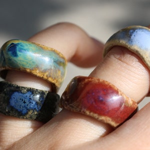 Handmade Ceramic Ring: Light Sky Blue Porcelain Band, Size 4.5 - Etsy