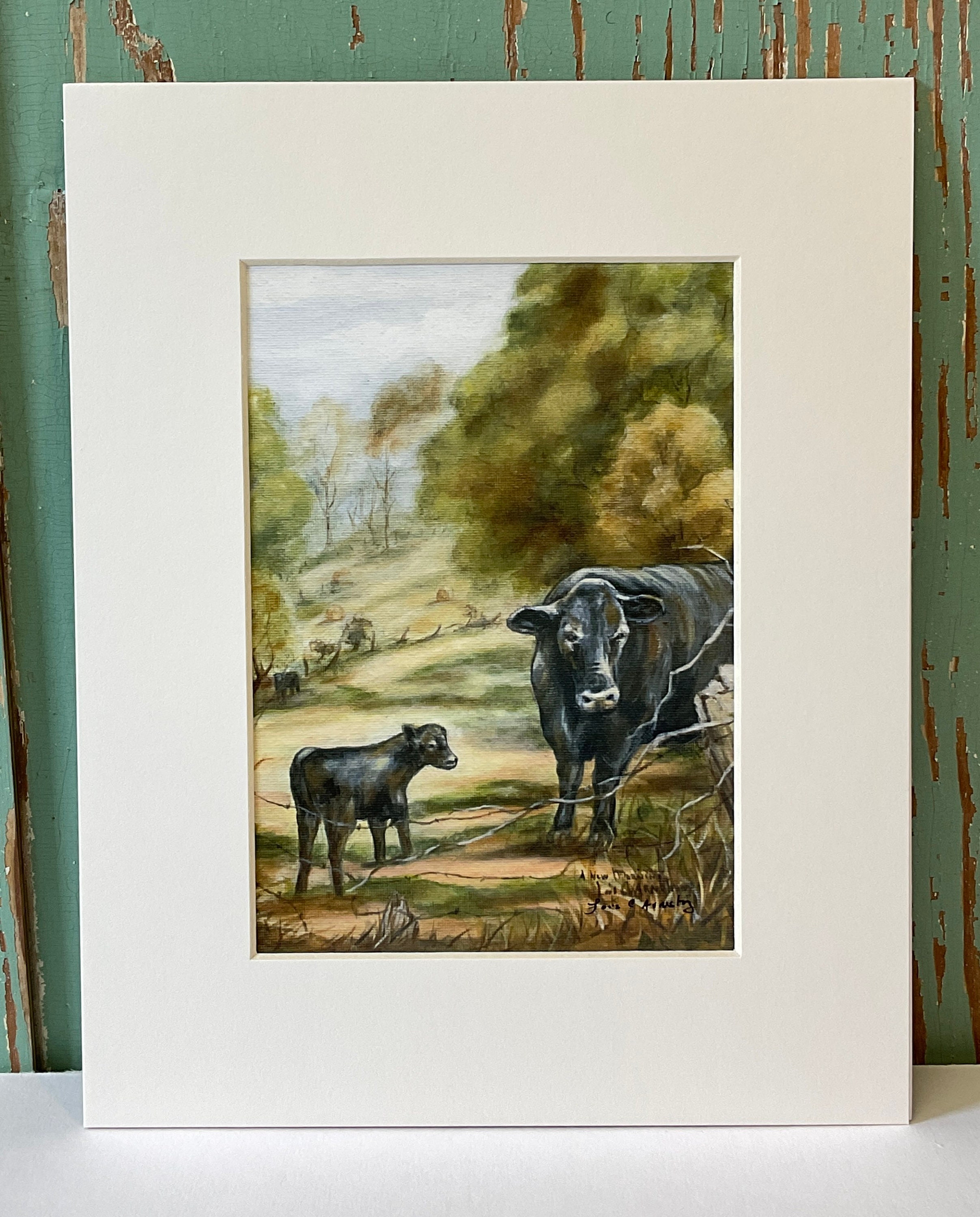 Cow Print - ‘A Perfect Day, a 5 X 7 Inch Print Matted to an 8 X 10 ...