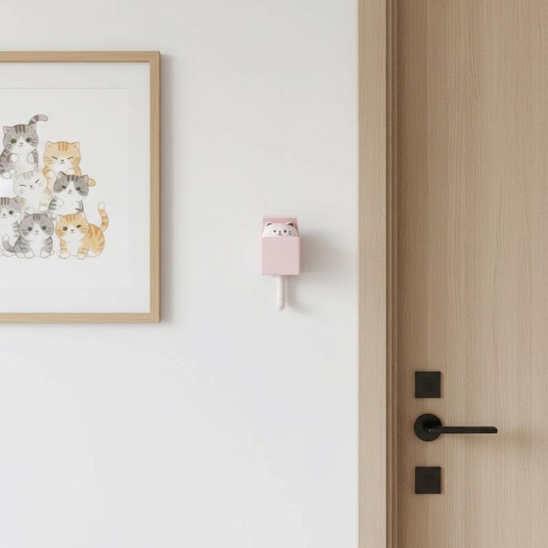 Interactive Pop-up Cat Key Holder | 3D Printed Cat Wall Hook | Cute ...