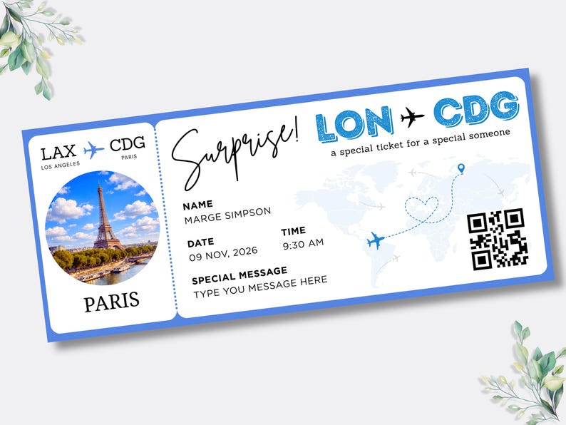 Editable Boarding Pass Template, Canva Boarding Pass, Printable ...