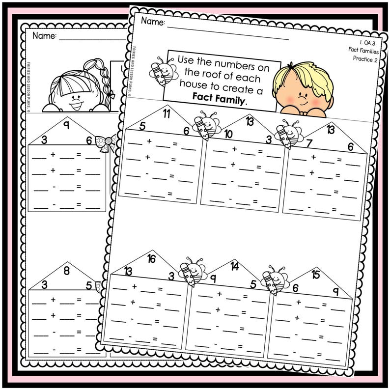 1st Grade Addition to 20 Worksheets | Making Ten, Fact Families, Add ...