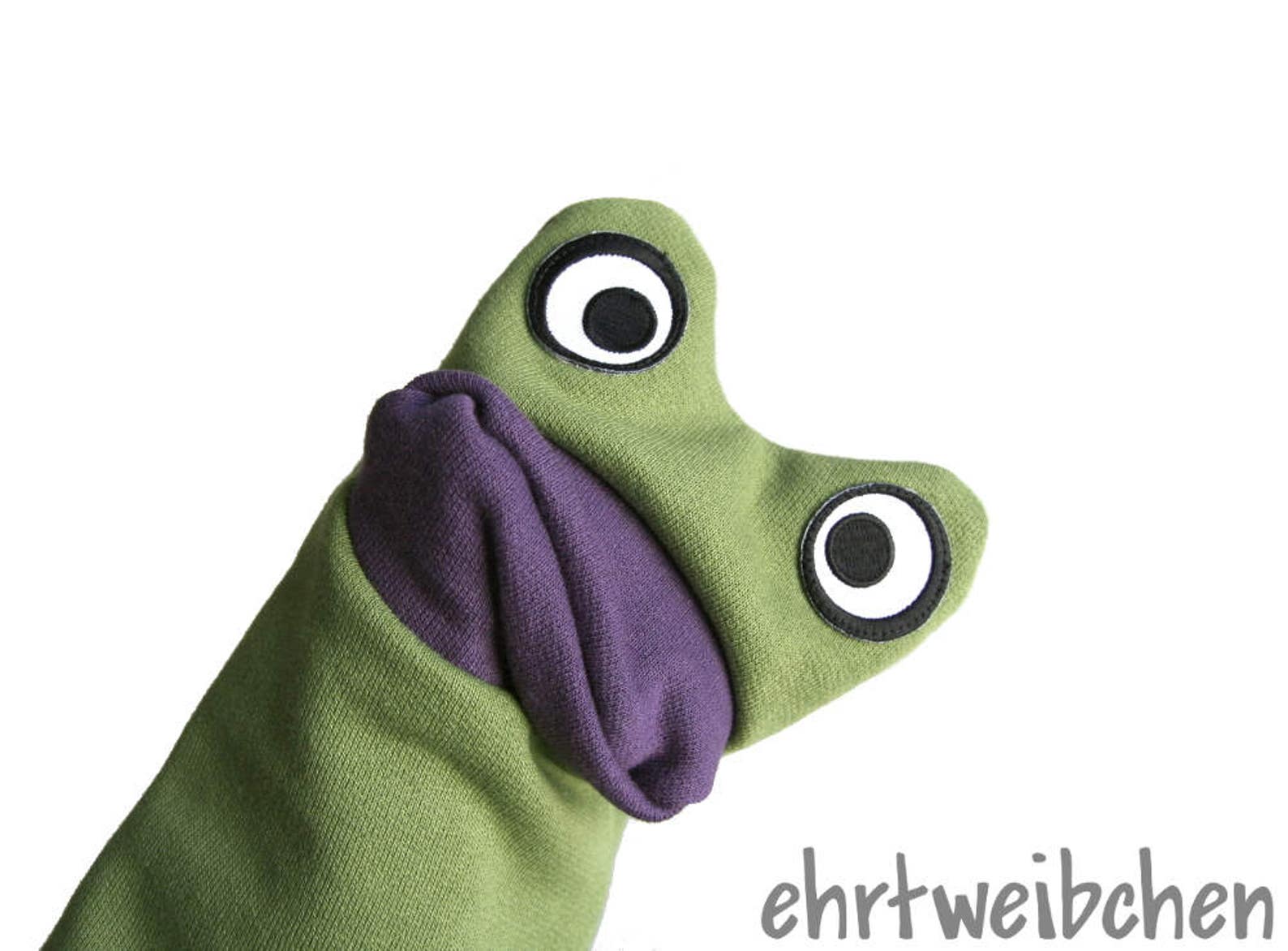 FROG Hand Puppet With Mood Made of Cotton - Etsy