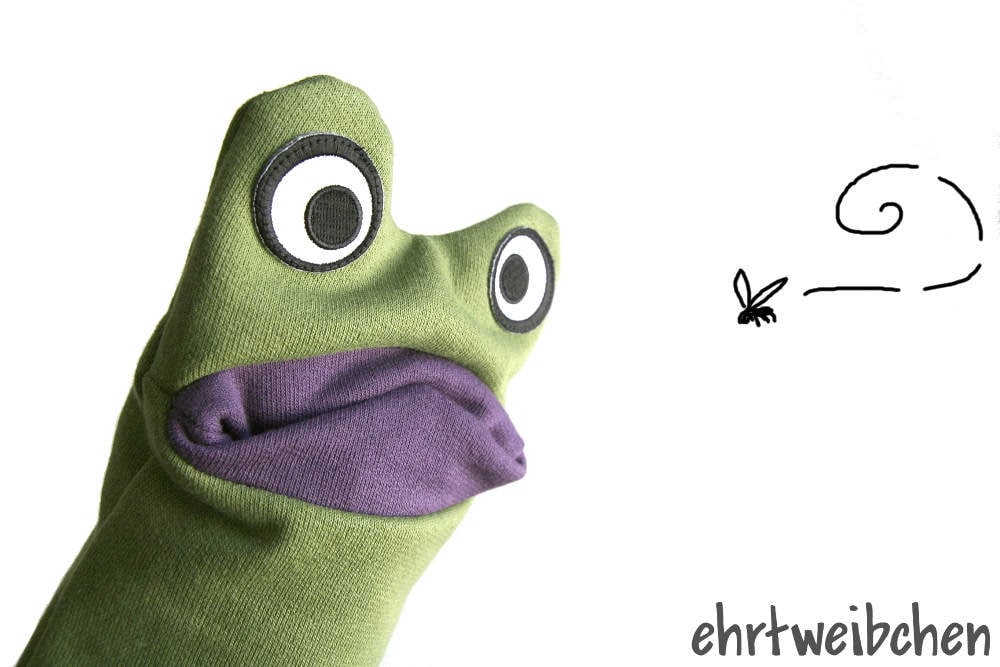 FROG Hand Puppet With Mood Made of Cotton - Etsy