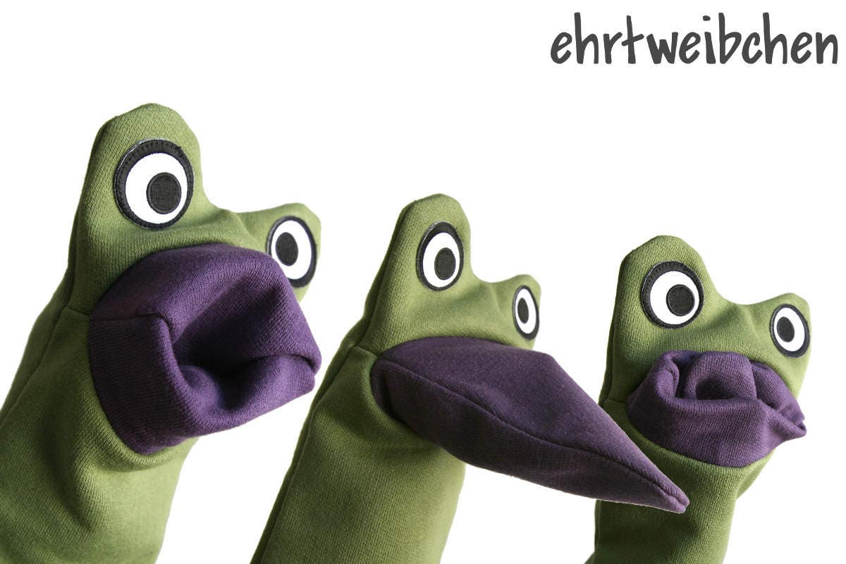 FROG Hand Puppet With Mood Made of Cotton - Etsy