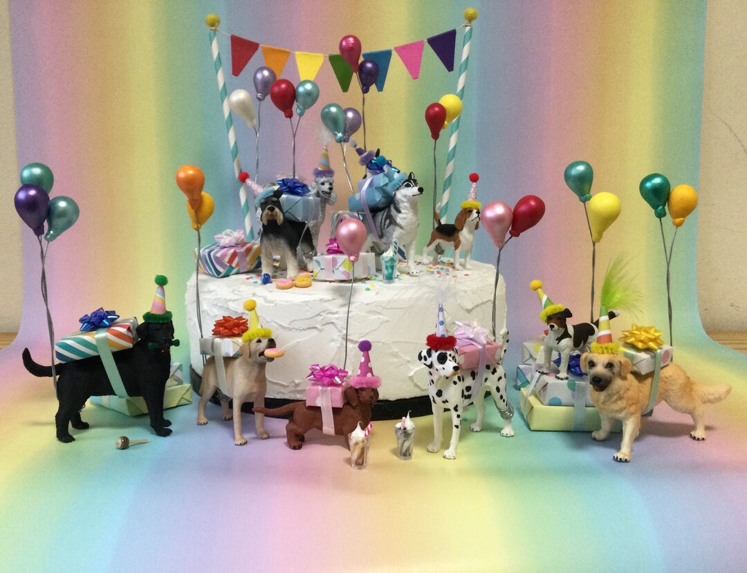 Dog Birthday Cake Decoration With Optional Cake Bunting Party Animal ...