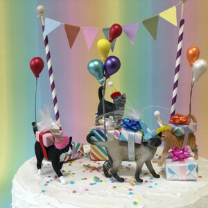 Tabby Cat Cake Topper Party Animal Cake Decoration Gray Cat Birthday ...