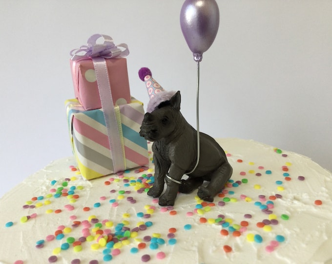 Rhinoceros Calf Cake Topper Party Animal Cake Decoration Birthday Cake ...