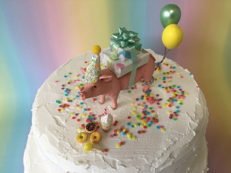Pig Cake Topper Party Animal Cake Decoration Birthday Cake - Etsy