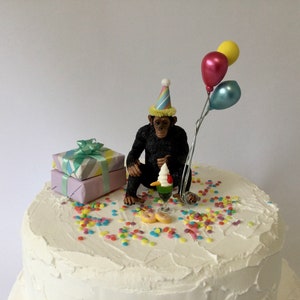 Chimpanzee Cake Topper Party Animal Cake Decoration Monkey Birthday ...
