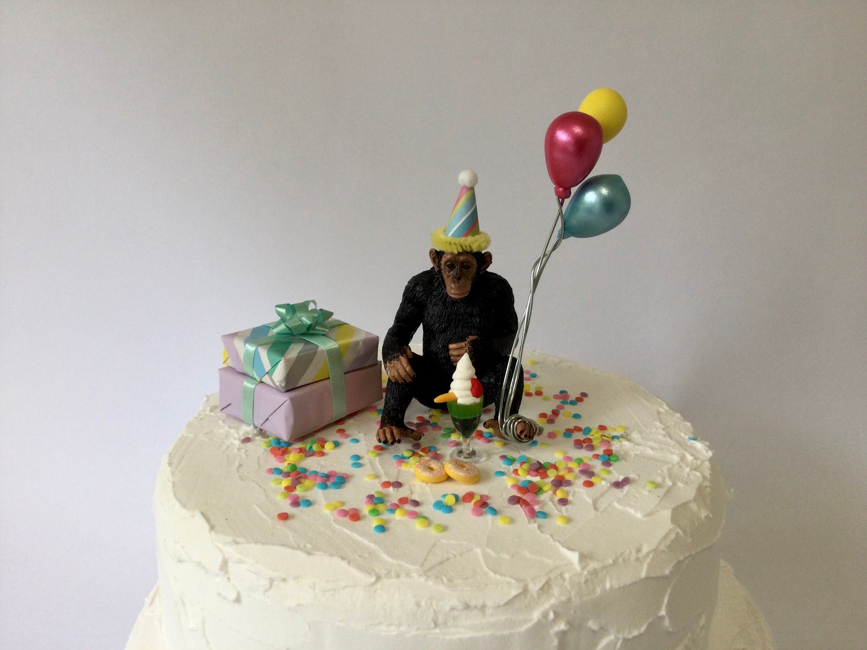 Chimpanzee Cake Topper Party Animal Cake Decoration Monkey - Etsy