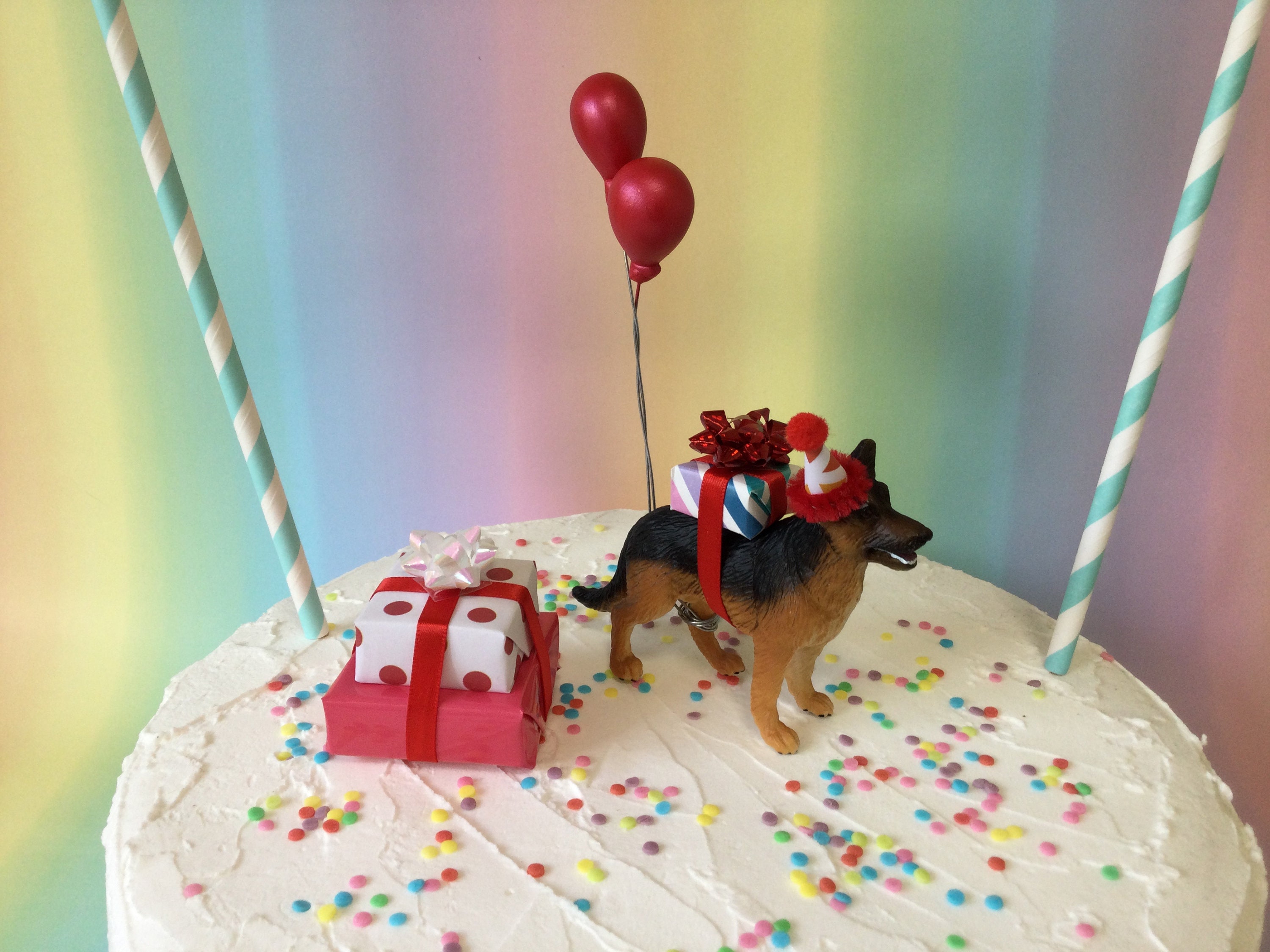 German Shepherd Cake Topper: Dog Birthday Party Decoration With ...