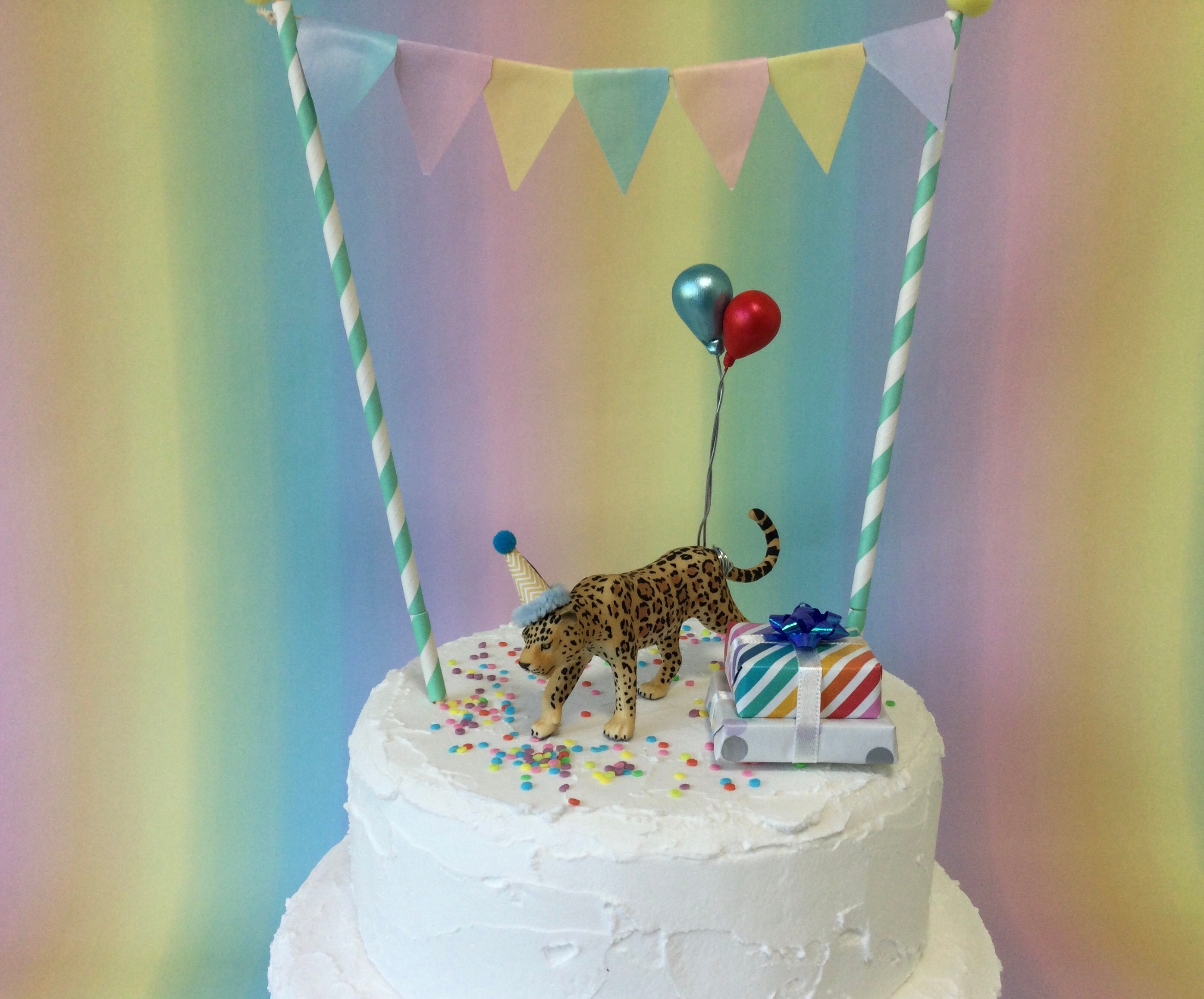Leopard Cake Topper Party Animal Cake Decoration Leopard - Etsy