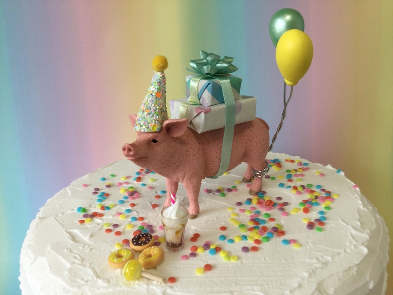 Pig Cake Topper Party Animal Cake Decoration Birthday Cake - Etsy