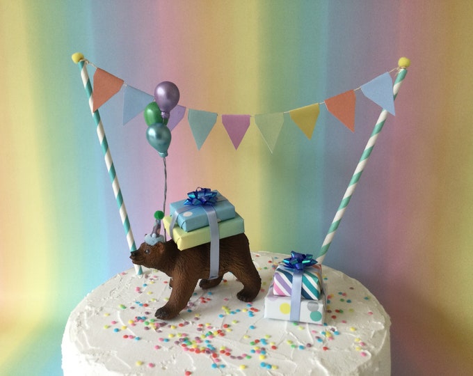 Brown Bear Cake Topper Party Animal Cake Decoration Birthday Cake ...