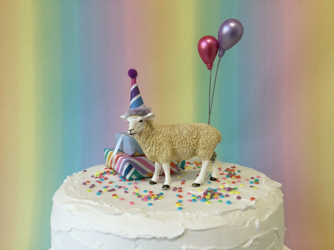Sheep Cake Topper Party Animal Cake Decoration Ewe Birthday Celebration ...
