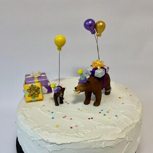 Bear and Cub Cake Topper Birthday Bear Celebration Cake Topper Teddy ...