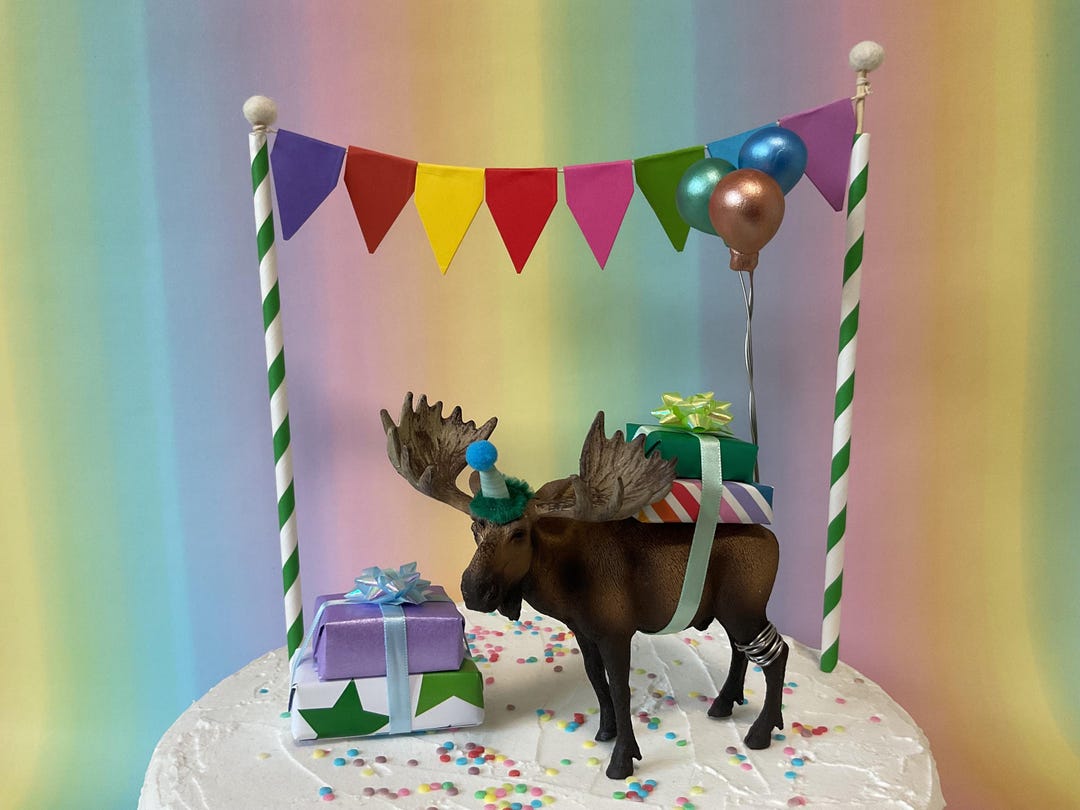 Moose Cake Topper: Woodland Party Animal Decoration - Etsy