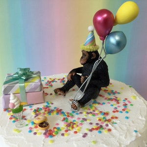 Chimpanzee Cake Topper Party Animal Cake Decoration Monkey Birthday ...
