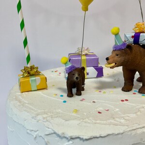 Bear and Cub Cake Topper Birthday Bear Celebration Cake Topper Teddy ...