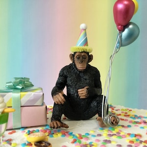Chimpanzee Cake Topper Party Animal Cake Decoration Monkey Birthday ...