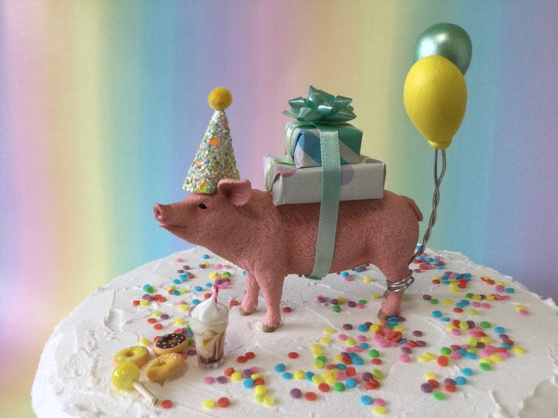Pig Cake Topper Party Animal Cake Decoration Birthday Cake - Etsy