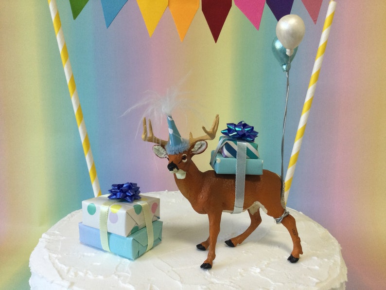 Deer Cake Toppers Stag Doe and Fawn Cake Topper With Optional - Etsy