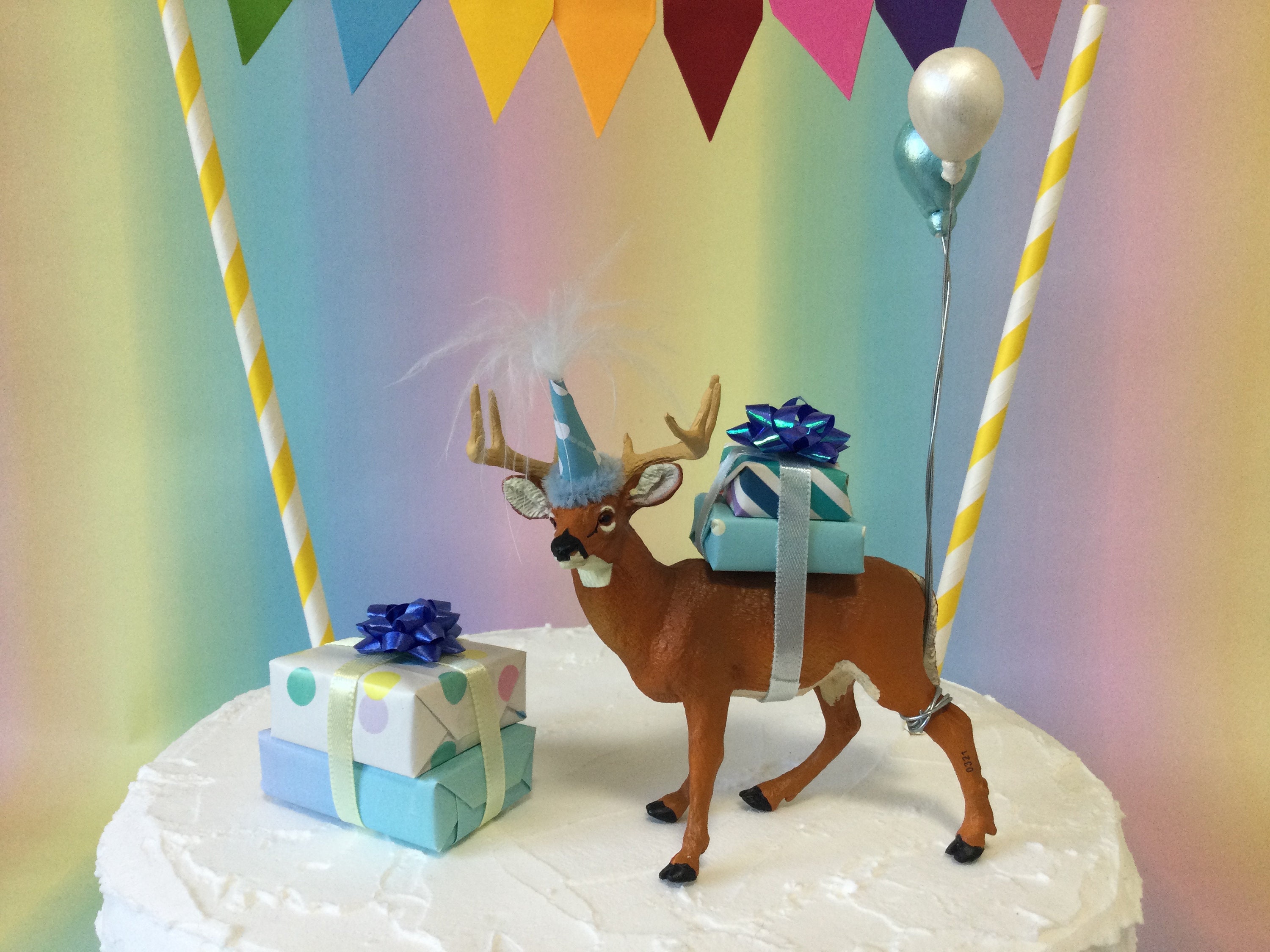 Deer Cake Toppers Stag Doe and Fawn Cake Topper With Optional - Etsy