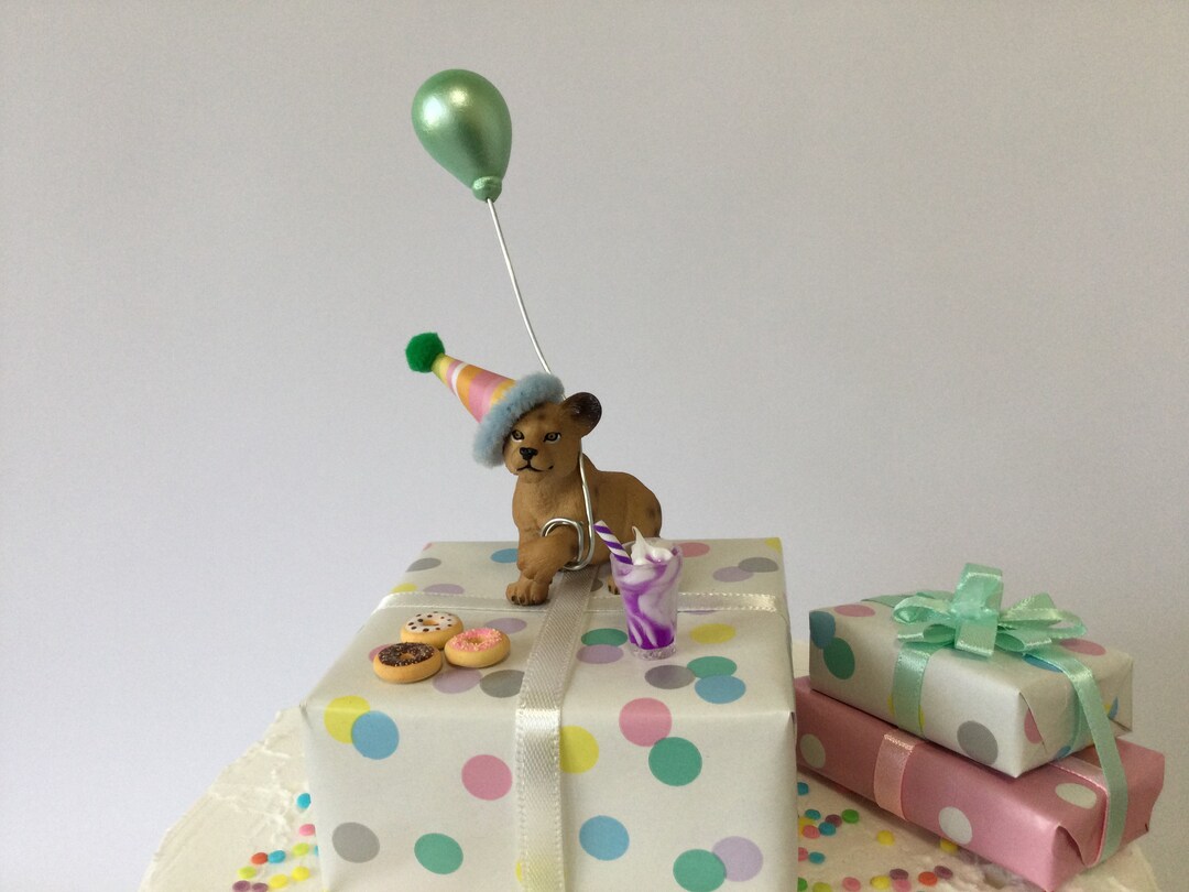 Lion Cub Cake Topper Party Animal Cake Decoration Birthday Cake Topper ...