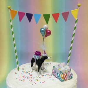 Whippet Cake Topper Greyhound Birthday Cake Decoration Balloons, Party ...