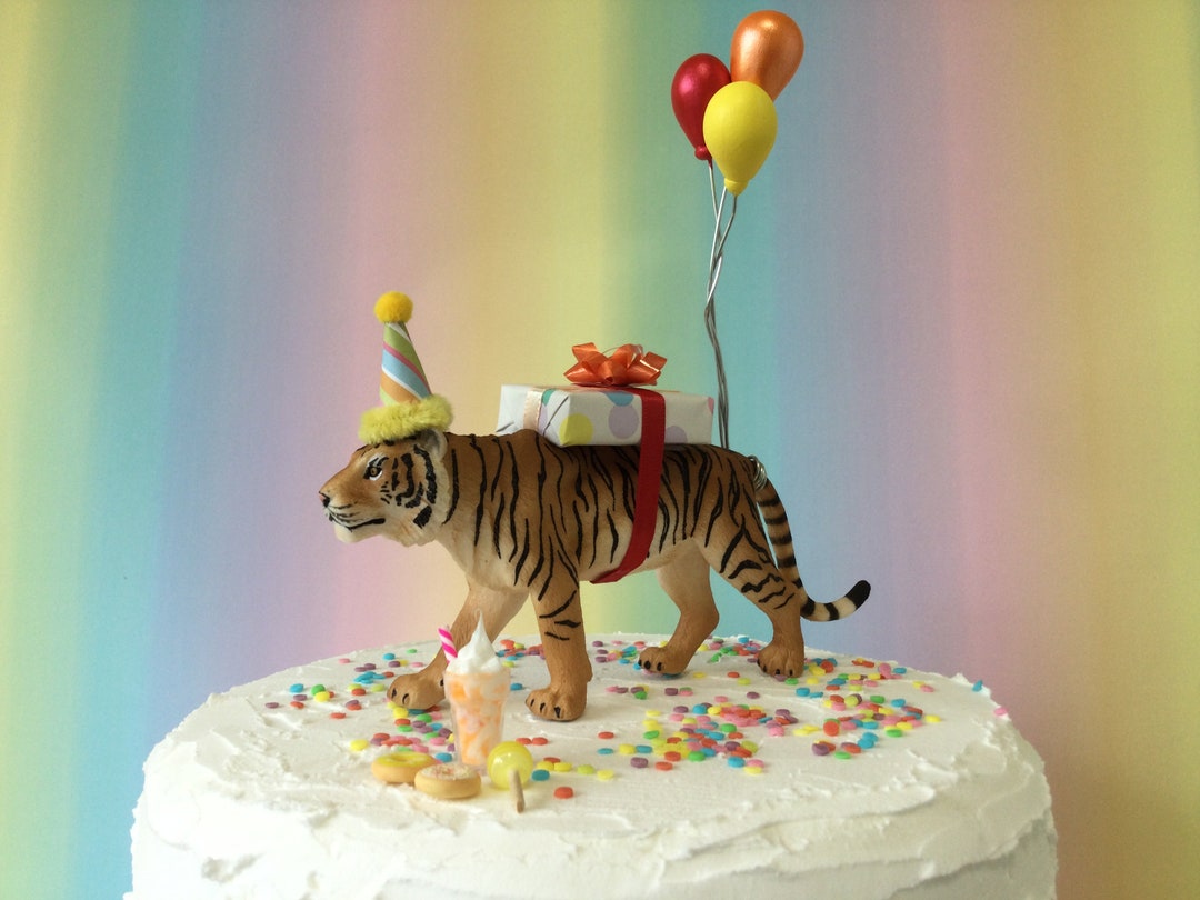 Tiger Cake Topper Party Animal Cake Decoration Wild Animal Birthday ...