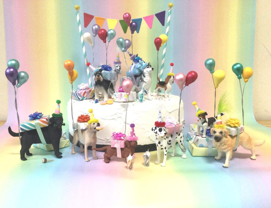 Dog Birthday Cake Topper: Party Animal Decoration With Optional Bunting ...