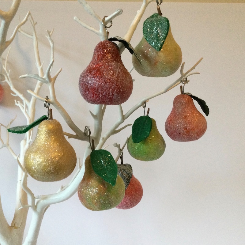 Gold Pear Christmas Ornaments - Etsy UK