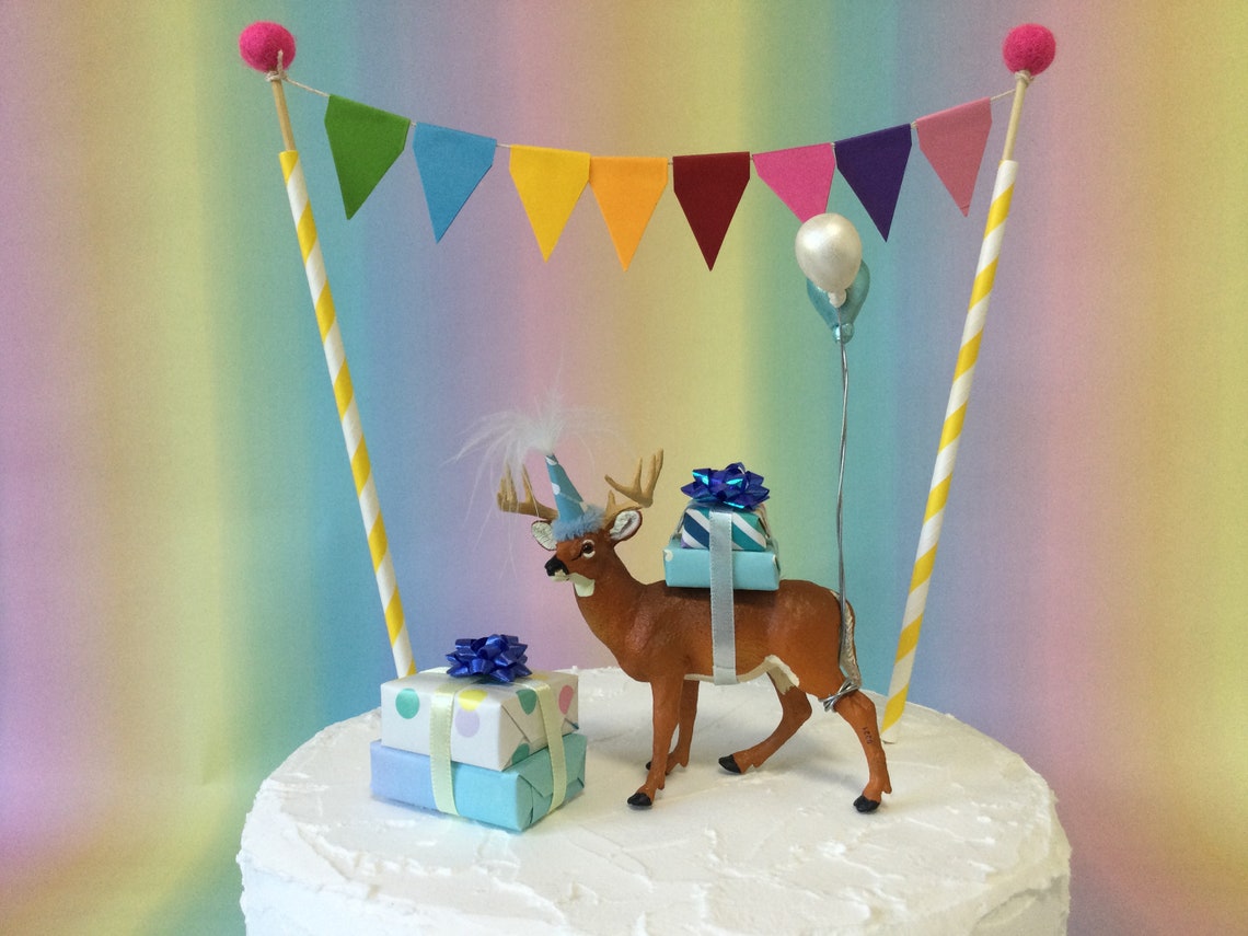 Deer Cake Toppers Stag Doe and Fawn Cake Topper With Optional - Etsy