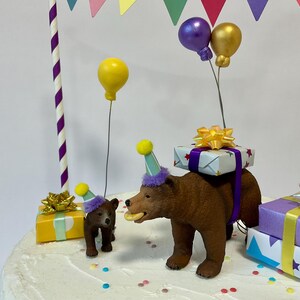Bear and Cub Cake Topper Birthday Bear Celebration Cake Topper Teddy ...