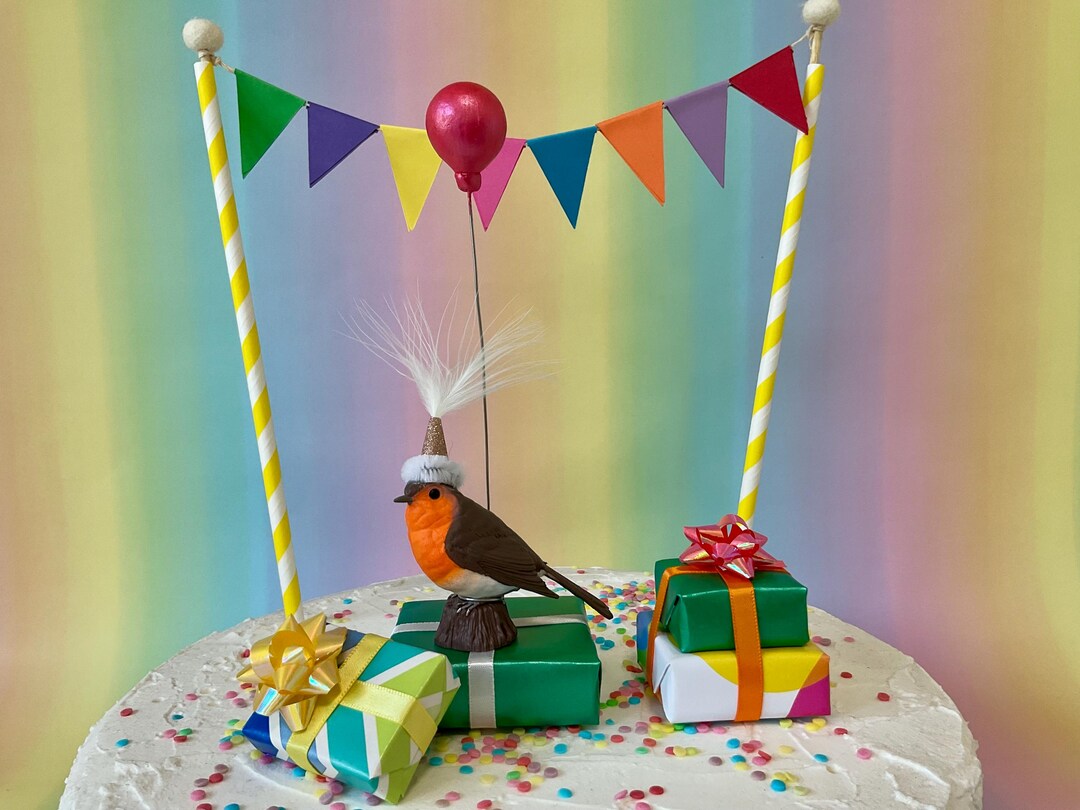 Robin Cake Topper: Rustic Birthday Wedding Cake Decoration - Etsy